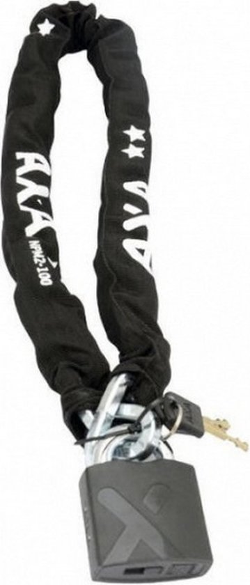 kettingslot AXA Newton Pro Moto padlock 100 cm zwart | bol