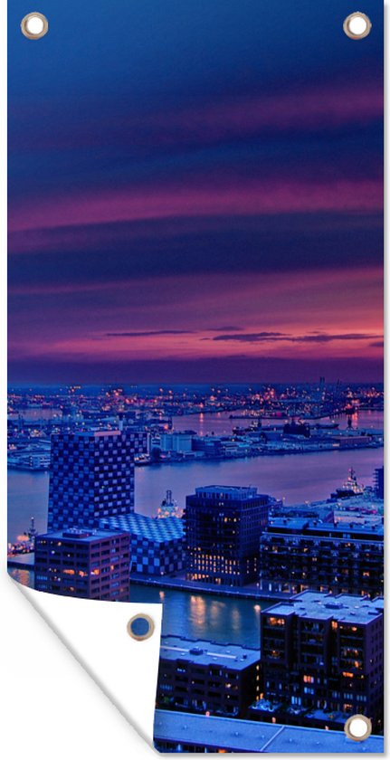 Affiche de jardin Rotterdam - Ciel - Rose - 40x80 cm - Décoration ...