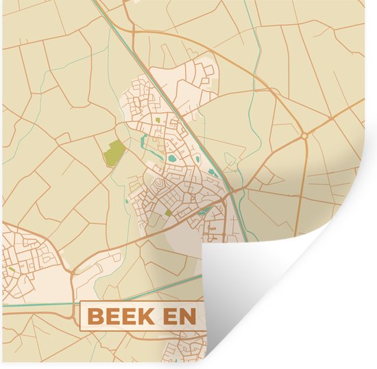 Muurstickers - Beek en Donk - Stadskaart - Plattegrond - Kaart - 30x30 ...