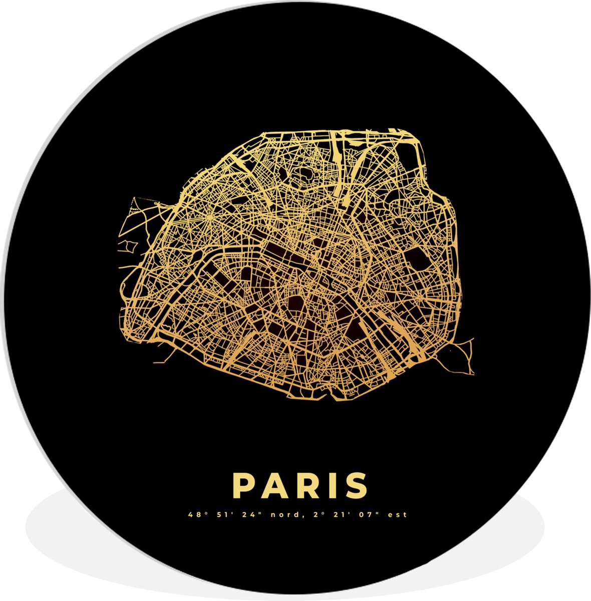 Wall Circle - Wall Circle Indoor - Carte - Paris - Or - France - City ...