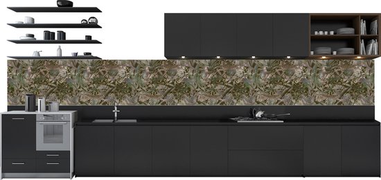 Keuken achterwand behang - Waterafstotend - Vintage - Jungle - Patroon ...