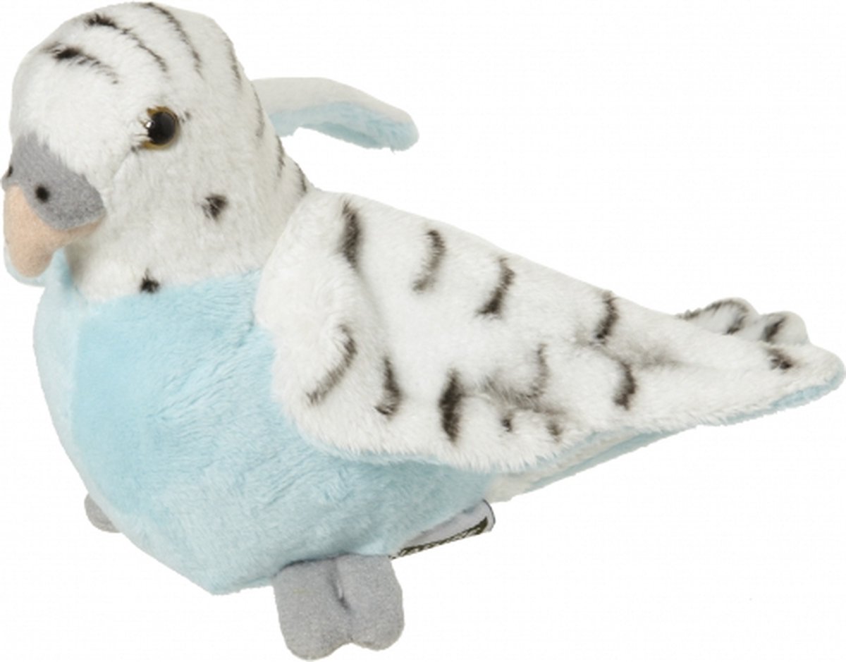 2x stuks pluche blauwe grasparkiet knuffel 16 cm - Tropische vogels ...