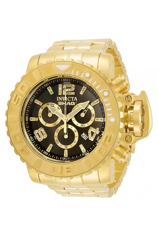 Invicta SHAQ 33718 Quartz Herenhorloge - 58mm - Met 75 diamanten | bol.com