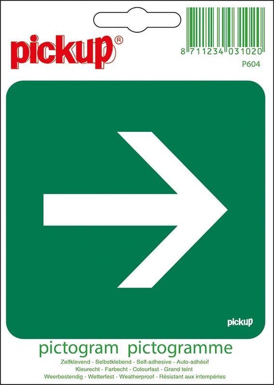 Pickup Pictogram alu 12x12 cm - Pijl vluchtweg | bol