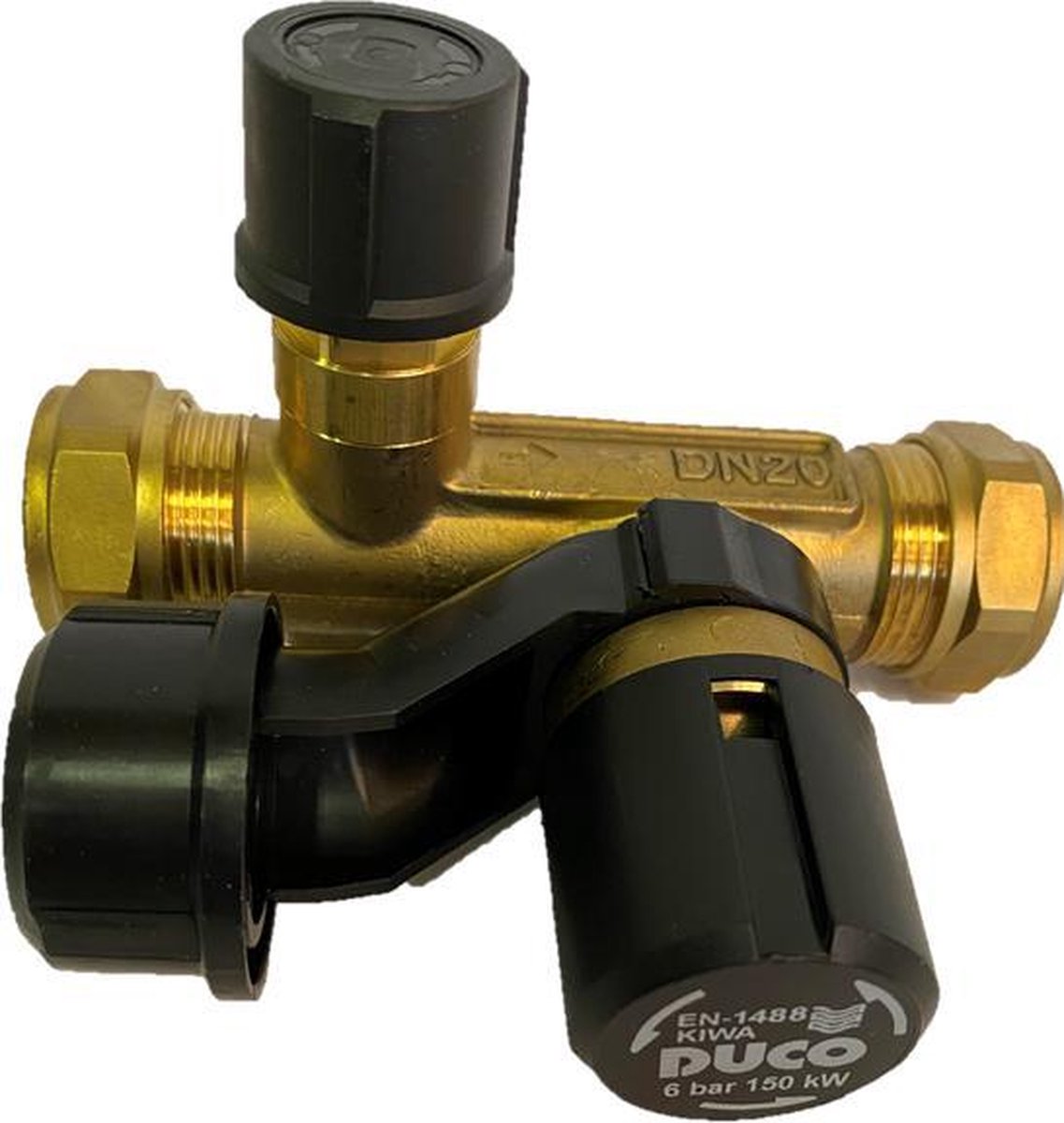 DUCO - 6 Bar inlaatcombinatie DN 20 met 22mm knelkoppelingen | bol