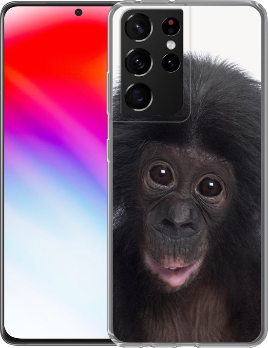 Samsung Galaxy S21 Ultra hoesje - Baby Chimpansee - Aap - Jong ...