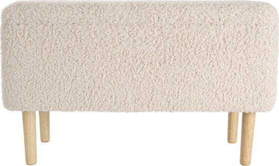 Lisomme Sem teddy bankje met opbergruimte gebroken wit - 75 x 46 cm | bol