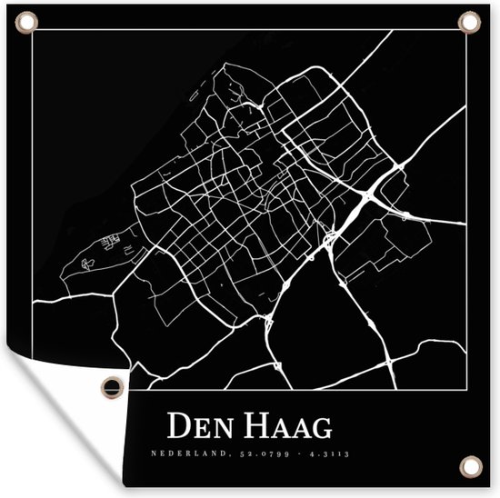 Tuin poster Plattegrond - Den Haag - Kaart - Stadskaart - 200x200 cm ...