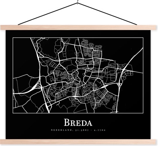 Posterhanger incl. Poster - Schoolplaat - Stadskaart - Plattegrond - Breda - Kaart -... | bol