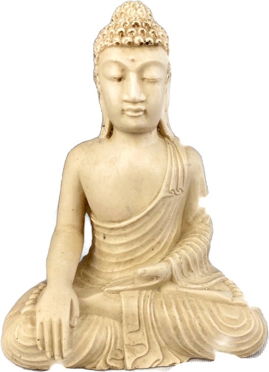 Beige buddha / Handgemaakt beeld / Indonesisch beeld | bol