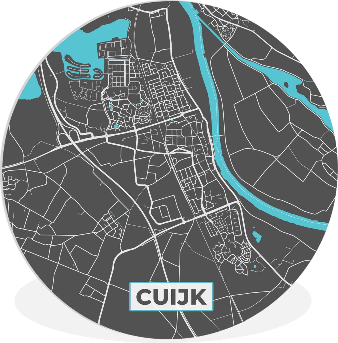 Wall Circle - Wall Circle Indoor - Cuijk - Map - City Map - Map - Blauw ...