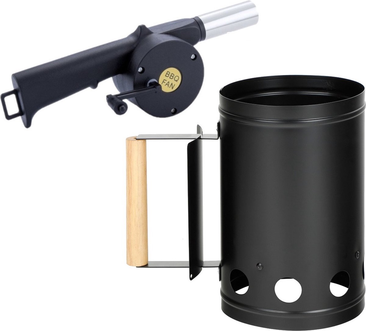 BBQ/Barbecue briketten starter met houten handvat zwart 27 cm - Met ...