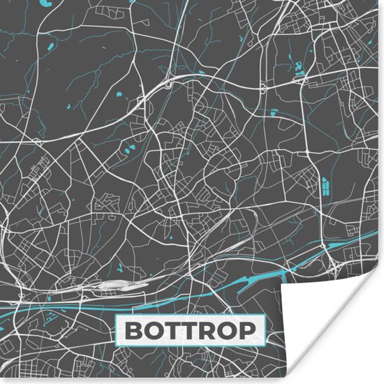 Poster Plattegrond – Bottrop – Blauw – Stadskaart – Kaart - Duitsland ...