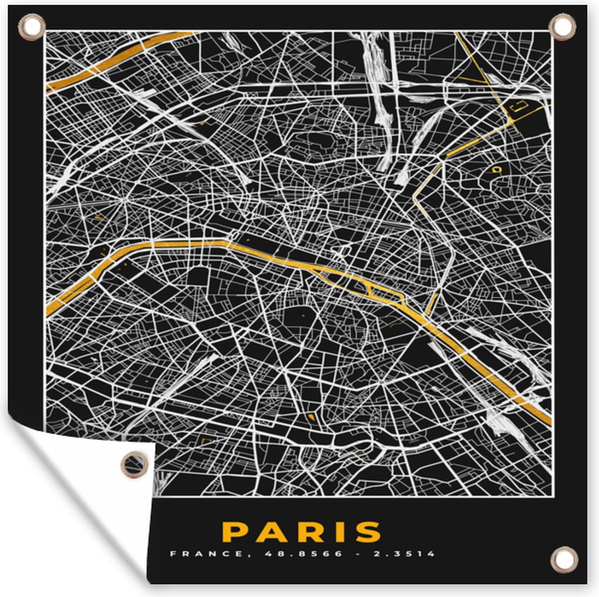 Tuin poster Paris - Stadskaart – Plattegrond – Kaart – Frankrijk ...