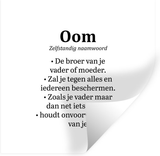 Muurstickers - Sticker Folie - Quotes - Spreuken - 'Oom' - Woordenboek ...