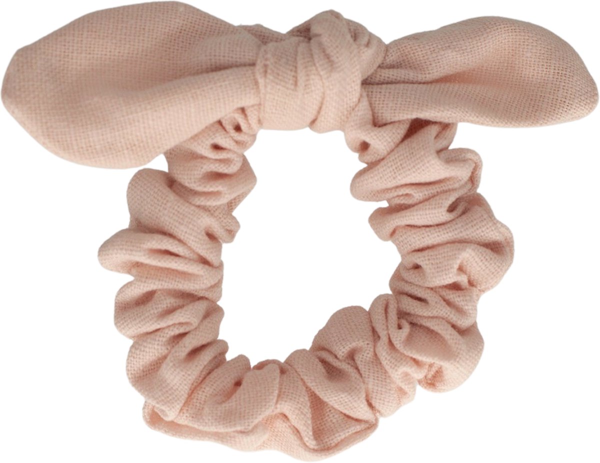 Mini scrunchie met strik - sideshow rose linen | Roze | Baby | bol.com
