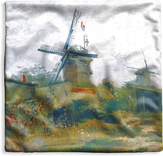 Kussenhoes 60x60 cm - Molens op de Montmartre - Schilderij van Vincent van Gogh -... | bol.com