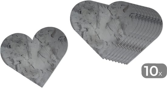 Onderzetters hartje - Onderzetters voor glazen - Beton print - Vormen ...