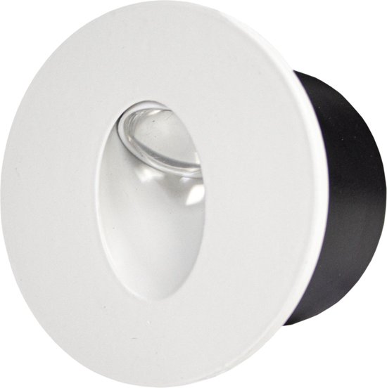 LED trapverlichting - wandlamp inbouw rond | Wit | Ø60mm | 3Watt ...