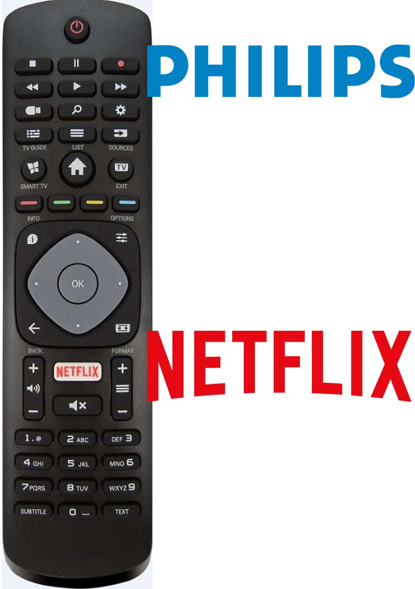 Afstandsbediening Philips met Netflix Knop - Universele ...