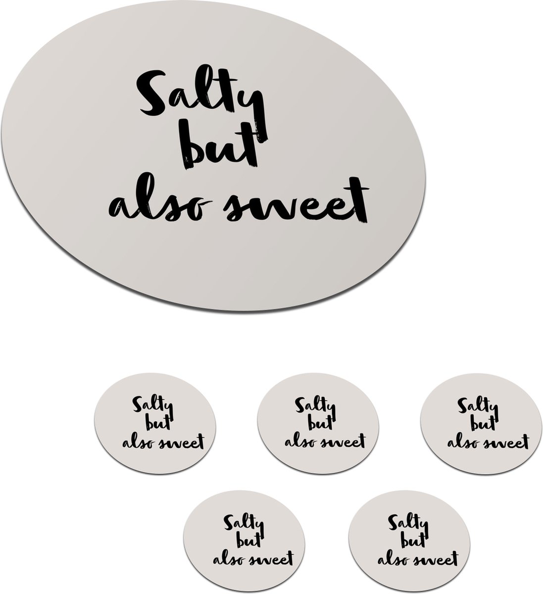 Onderzetters voor glazen - Rond - Quotes - Humor - Spreuken - Salty but ...