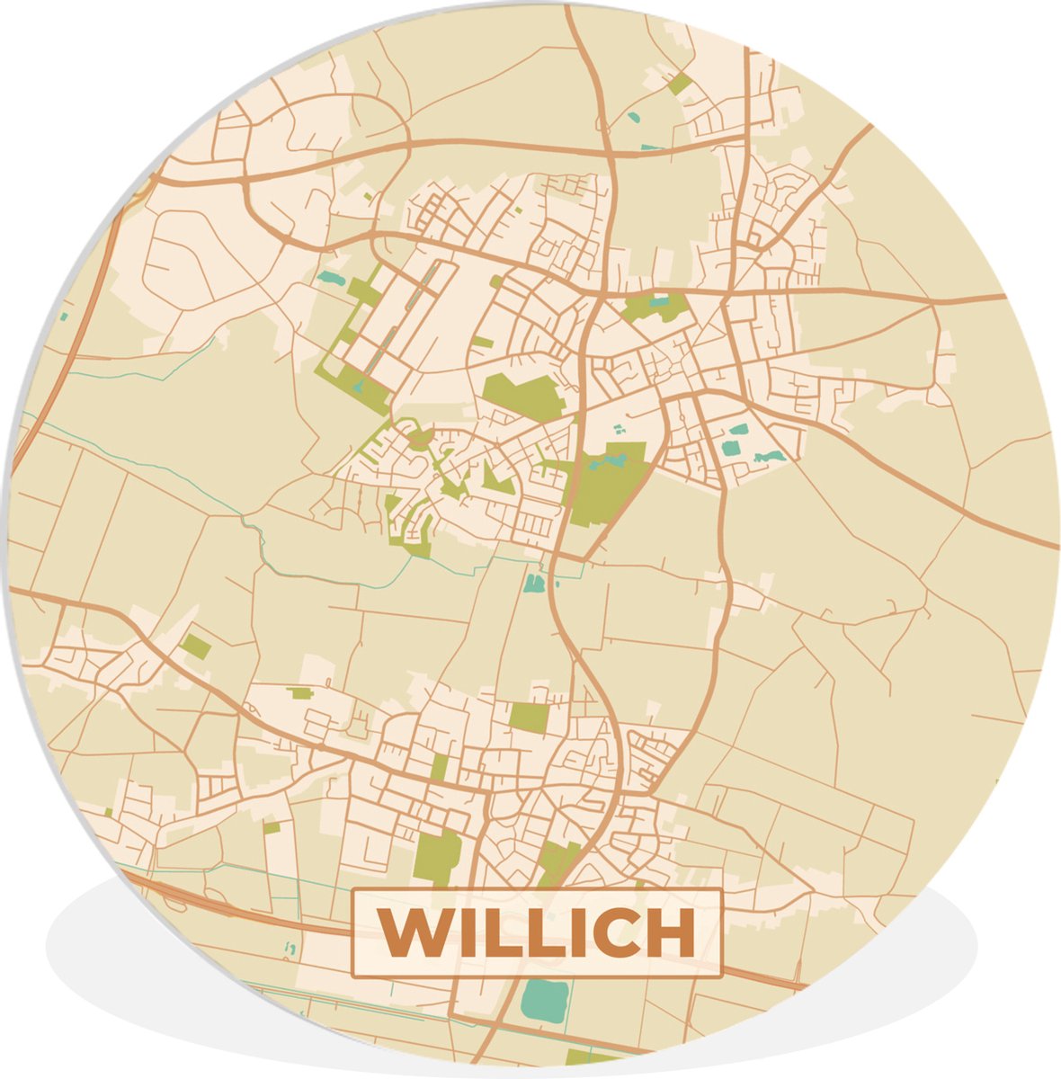 Wall Circle - Wall Circle Indoor - Vintage - Map - Willich - City Map ...