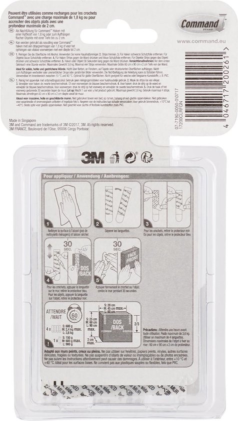 Command™ Strips, 17200CLR, transparant, 8 kleine + 4 middelgrote + 4 ...