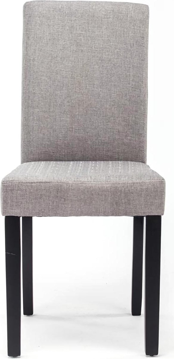CLP Ina Set van 4 Eetkamerstoelen - Stof licht grijs zwart | bol.com