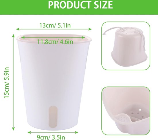 Set van 12 Zelfwaterende Bloempotten met Waterniveau-Indicator - Ideaal ...