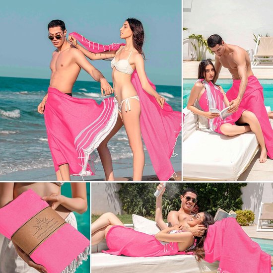 NOUR Premium 100% Katoen Hamamdoek 2 Stuks Groot 100 x 200 cm - Picknickdeken... | bol