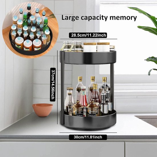 Kruidenrek Draaiplateau 2 Etages Draaibaar - Organizer 360 graden Draaibaar - Keuken... | bol