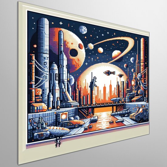 Pixel art relief schilderij | Pixelated dimensions: a textured ...