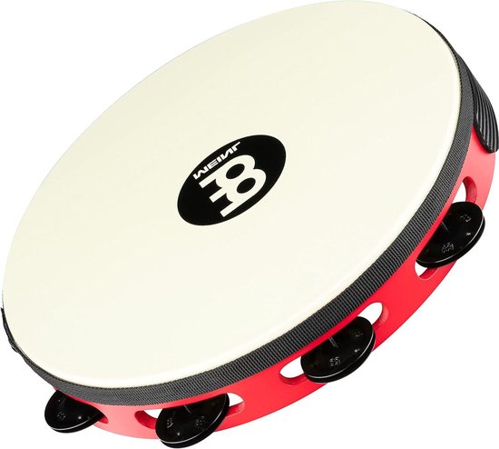 Touring Tambourine met stalen klemmen - 1 rij - diameter 2540 cm - rood ...
