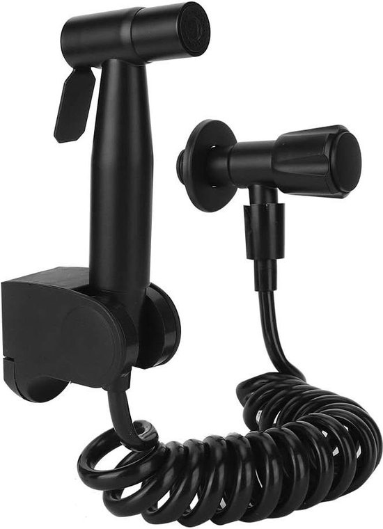 Draad RVS Bidet Sproeier Set Zwart - Badkamer Toilet B Stijl | bol