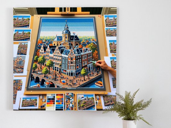Pixel art groningen schilderij | Groningen uitbeelding in een ...