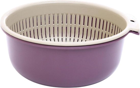 Keukenzeef Vergiet Kom Set Dubbellaags Plastic Fruit Groente Wasmand ...