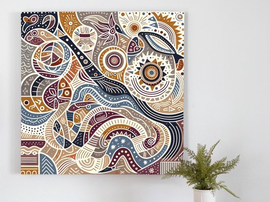 Abstract aboriginal schilderij | Vibrant Indigenous Expression: A ...