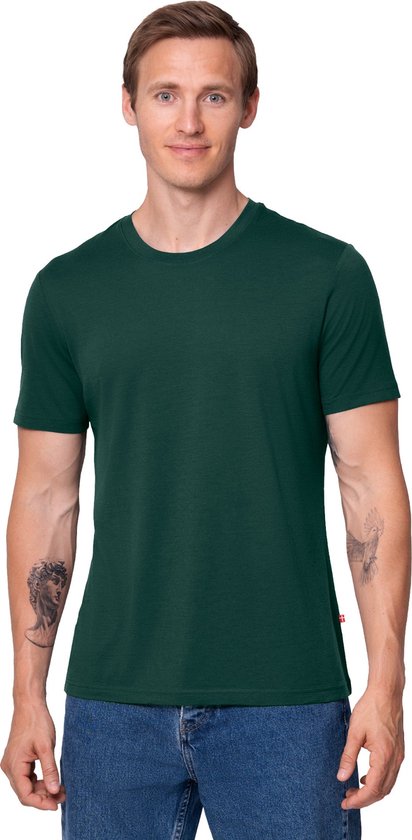 DANISH ENDURANCE Thermo T-Shirt voor Heren - van Merino Wol - Donkergroen - M | bol
