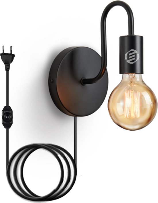 Equivera Wandlamp Binnen Met Snoer - Wandlamp - Muurlamp - Wandlamp ...