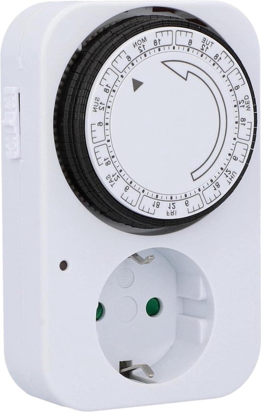 Wekelijkse timer voor binnenshuis - Mechanisch IP20 - Analoog wit - 2 ...