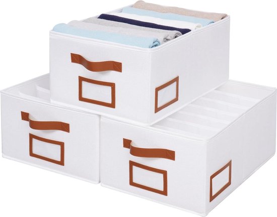 Groot opbergsysteem voor laden - 3 stuks opvouwbare opbergdozen voor ...