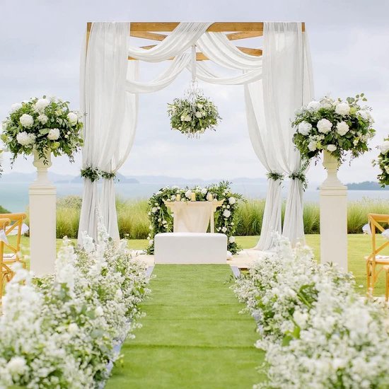 Elegant Witte Tulle Decoratie voor Bruiloft en Feest, Gordijn ...