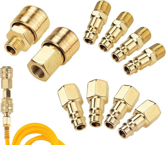 Persluchtkoppeling 1/4 inch - Snelkoppelingen voor compressor - 10 ...