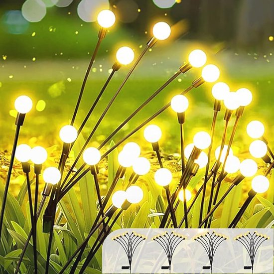 4 Stuks Tuinverlichting op Zonne-energie - IP65 Waterdichte Solarlampen ...