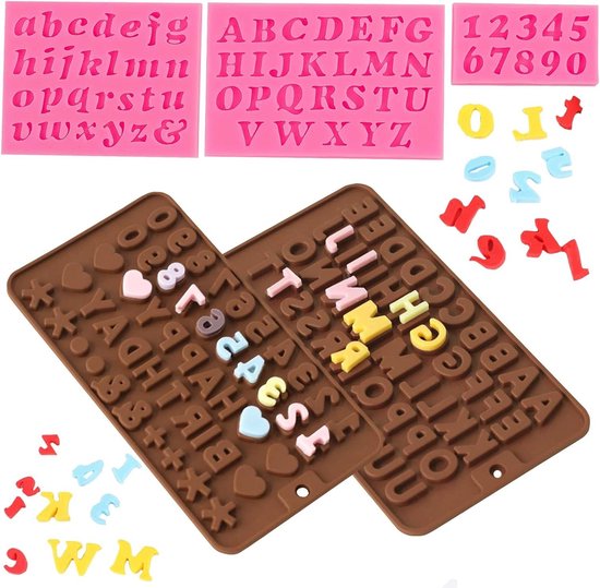 Chocoladevorm Siliconen - Bakvorm Siliconen 5 STKS Letter Mould Nummer ...