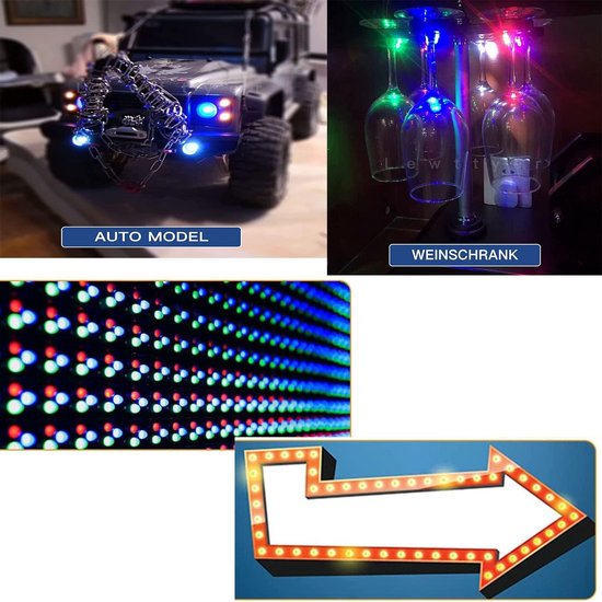 3 mm LED diode met kabel 12V voor modelspoorbaan h0 - verlichting rc ...