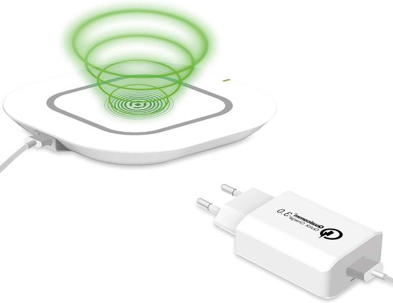 3 IN 1 Wireless Charging Pad QC30 Cable White - Fast Charging | bol