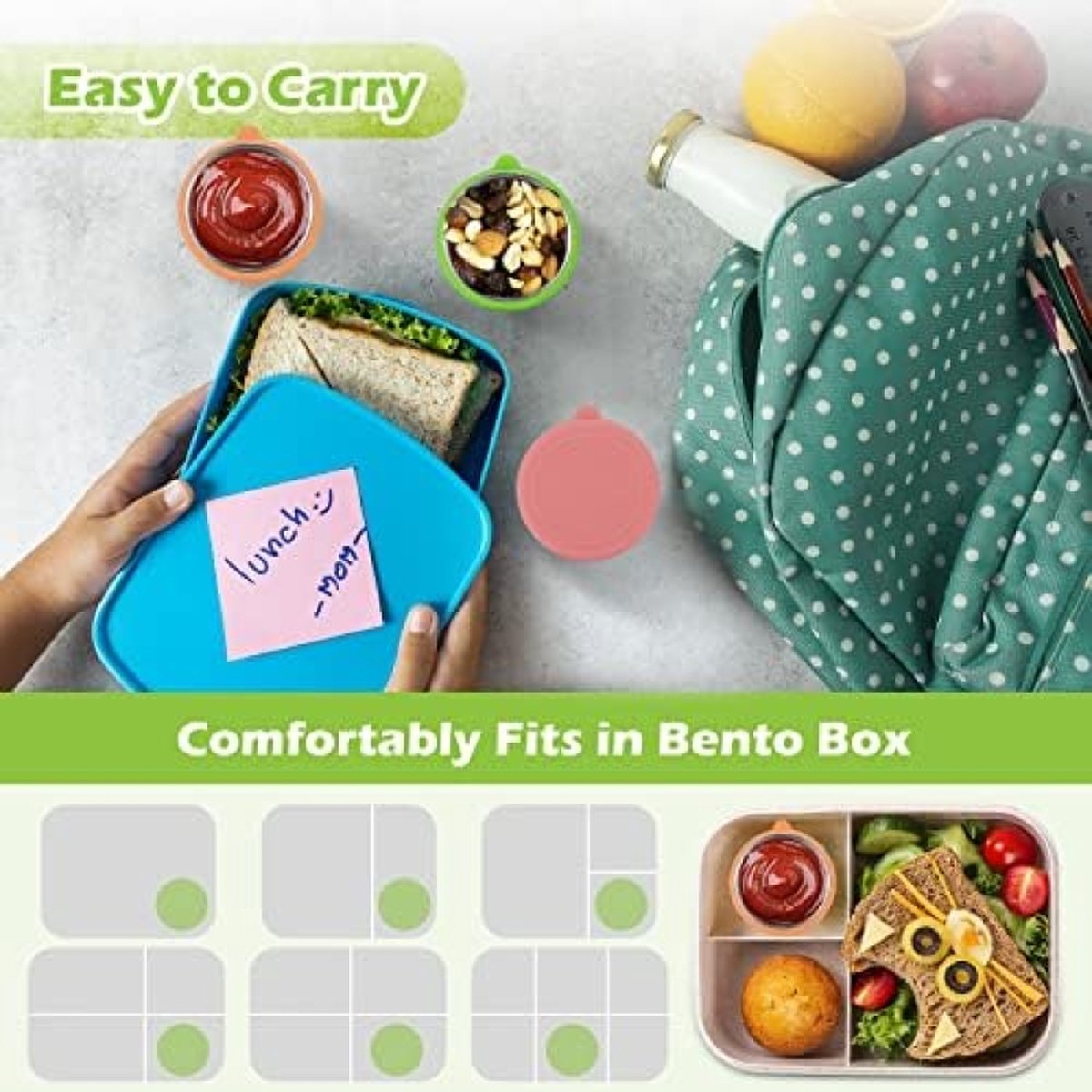 Récipients Inox 50ml Réutilisables 6 Petits Pots à Sauce Inox ...