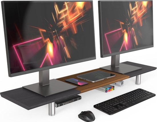 Monitor Standaard - Beeldscherm Standaard Grote 100cm Dubbele ...