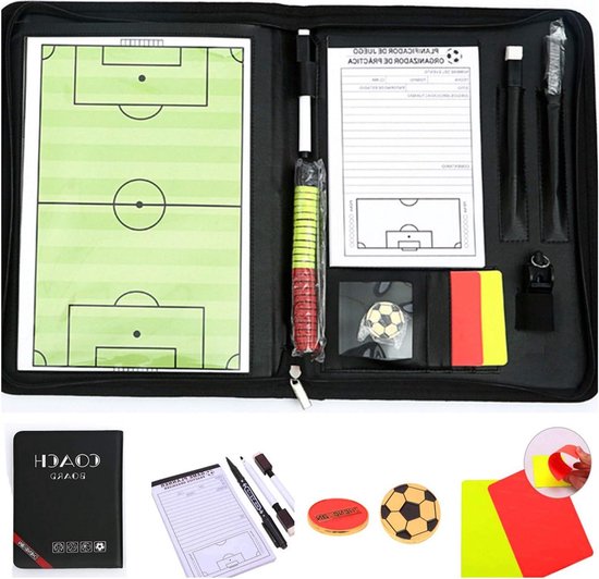 Tactische voetbalmap met ritssluiting - professionele coach-map voor voetbaltrainer... | bol